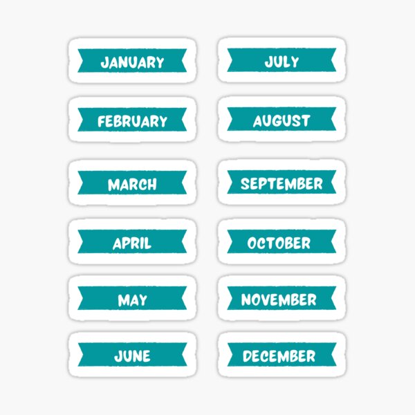 "Months of the year, planner, journal sticker pack" Sticker for Sale by ...