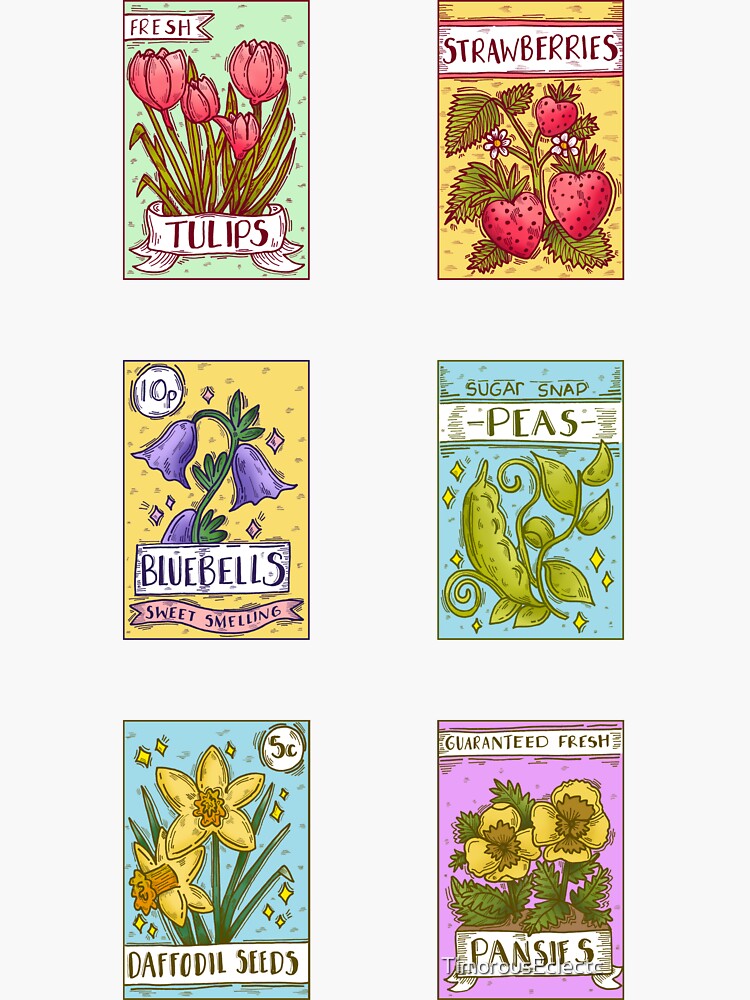 "Cute Spring Seed Packet - Cottagecore Design" Sticker by ...