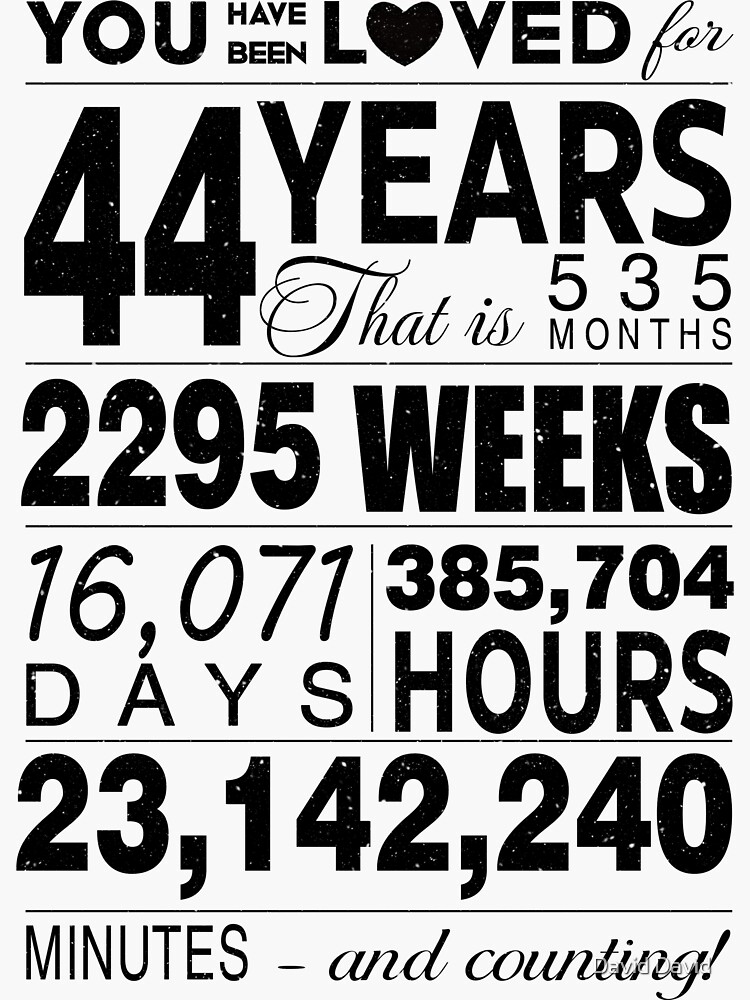 "44 Years You Have Been Loved For 44 Years Celebration For 44th ...