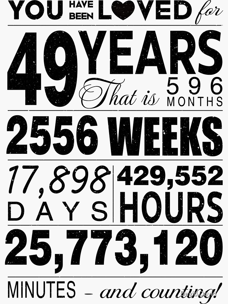 "49 Years You Have Been Loved For 49 Years Celebration For 49th ...