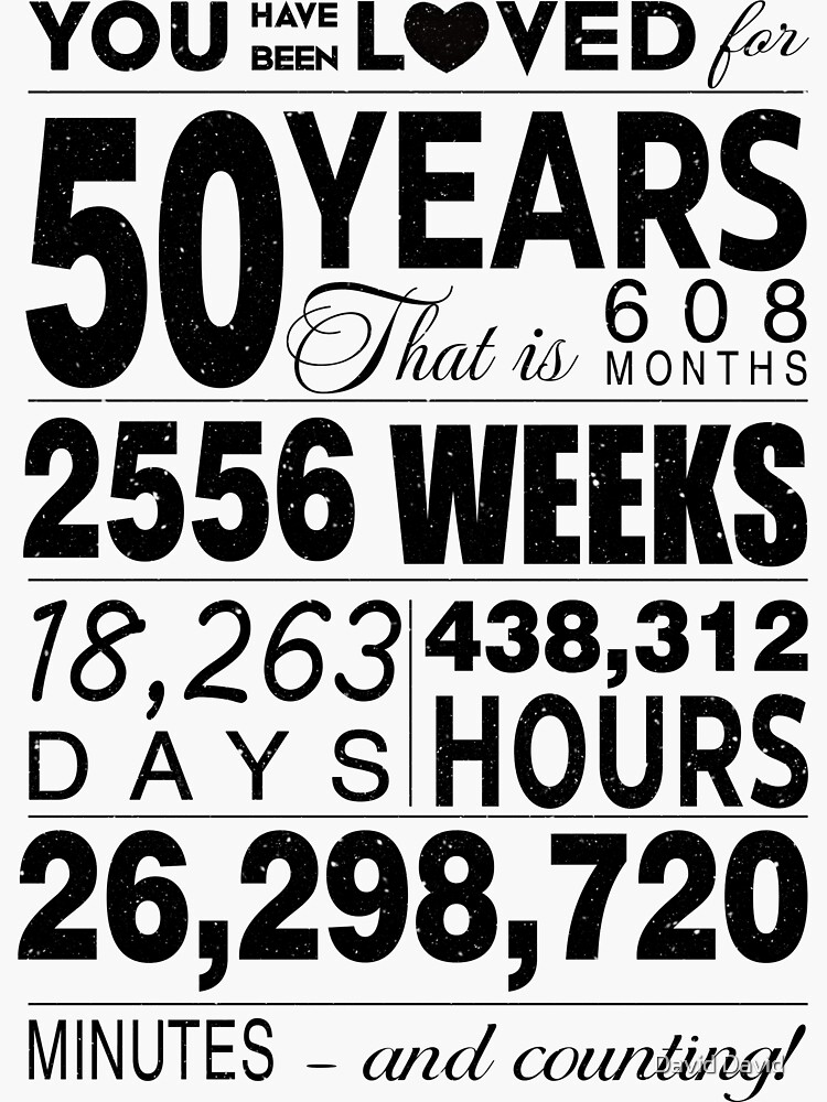"50 Years You Have Been Loved For 50 Years Celebration For 50th ...