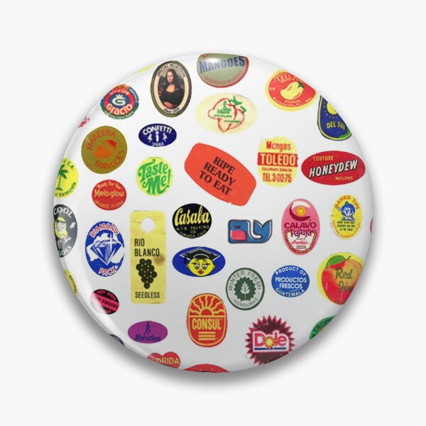 "fruit stickers" Pin for Sale by ava dilo | Redbubble