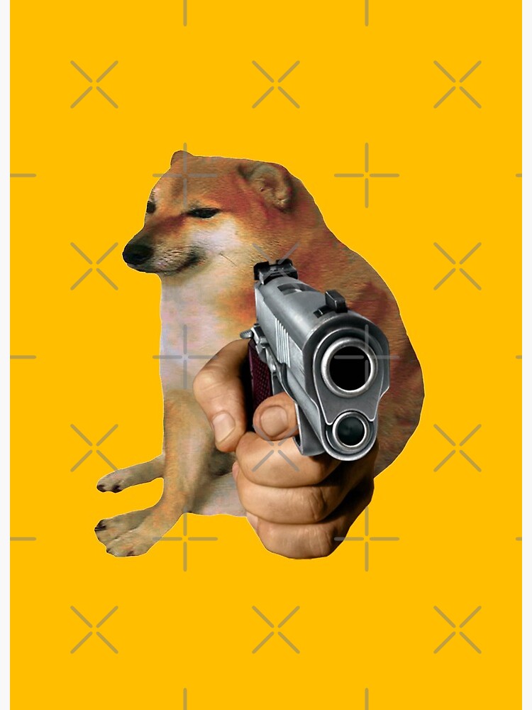 "Cheems Doge Gun" Art Board Print for Sale by DonatasSab | Redbubble