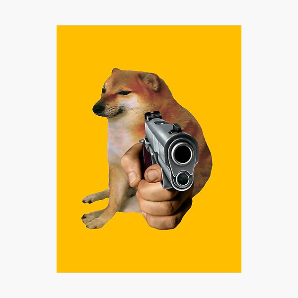 "Cheems Doge Gun" Photographic Print by DonatasSab | Redbubble
