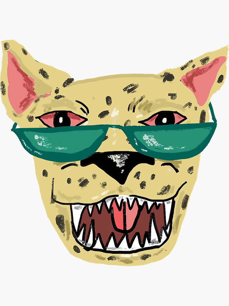 "Cool leopard/cheetah sticker" Sticker for Sale by bonyamakesstuff ...