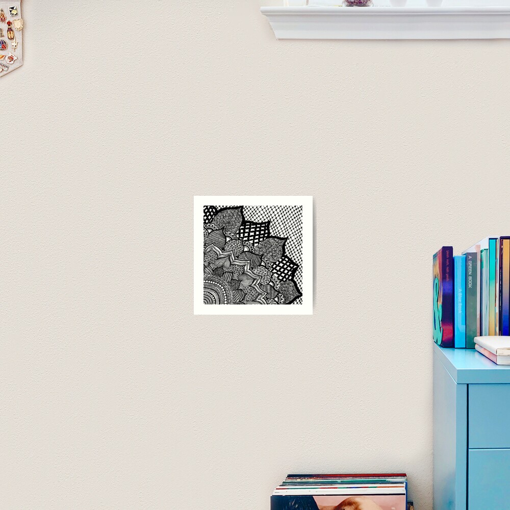 "Quarter Flower Zentangle" Art Print for Sale by Mehndijazz | Redbubble