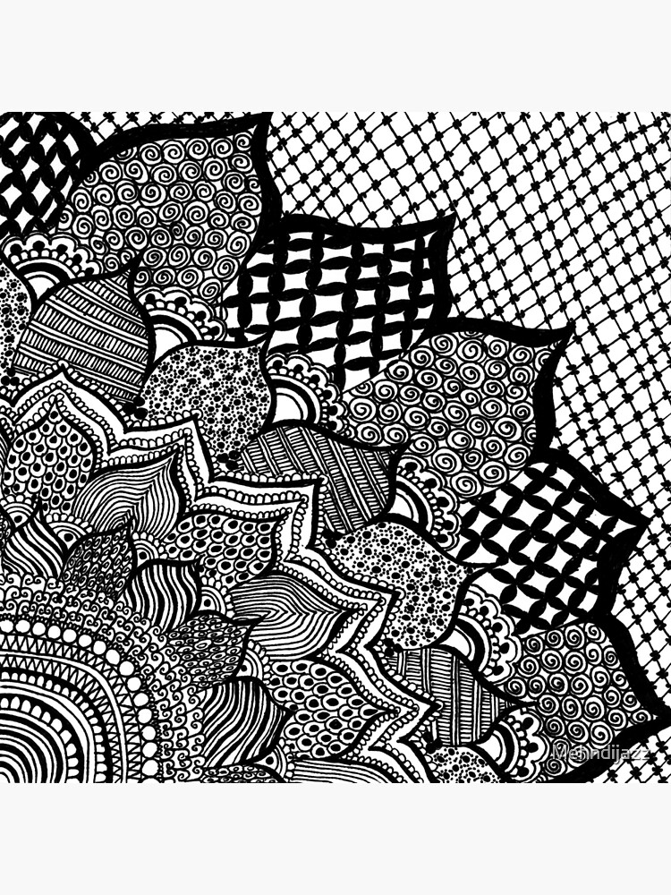 "Quarter Flower Zentangle" Art Print for Sale by Mehndijazz | Redbubble
