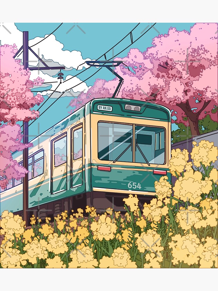 "The Japanese train and the spring traveling " Poster for Sale by ...