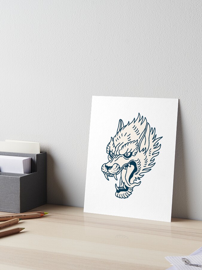 "Traditional White Wolf" Art Board Printundefined by Rebel Digital Dog ...