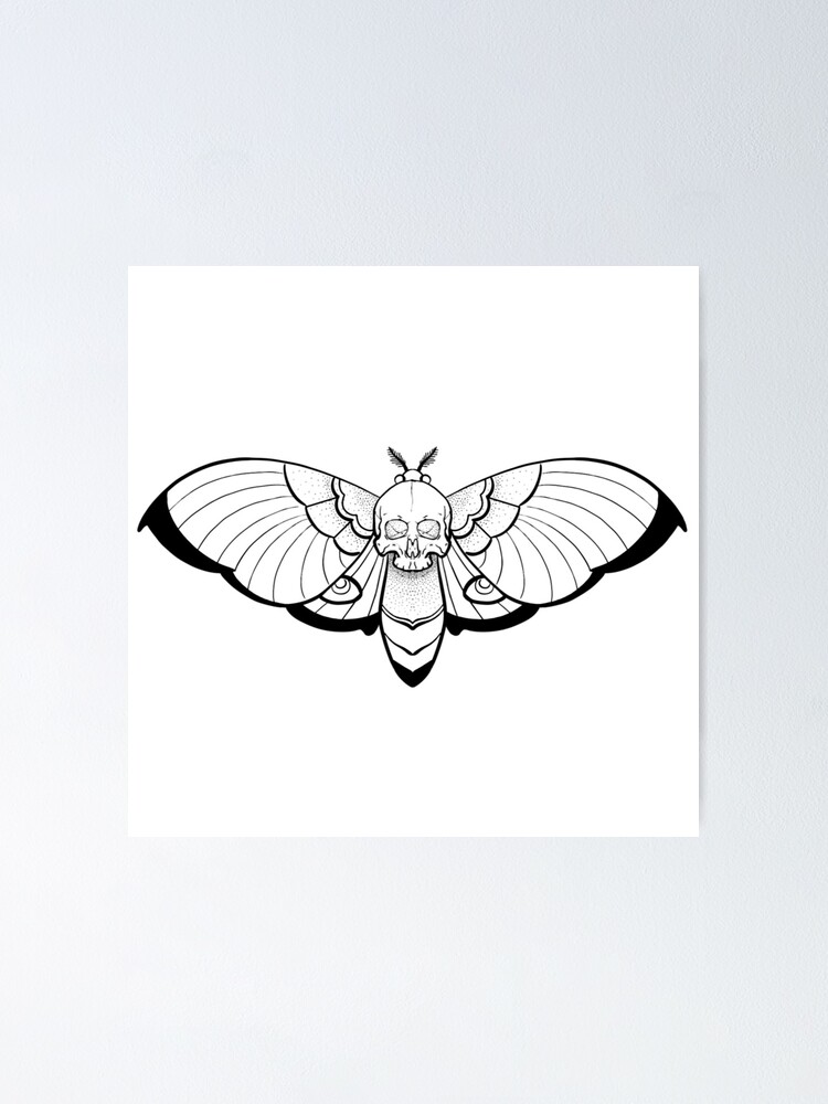 "Death Moth (black and grey)" Poster for Sale by DocGriffin | Redbubble