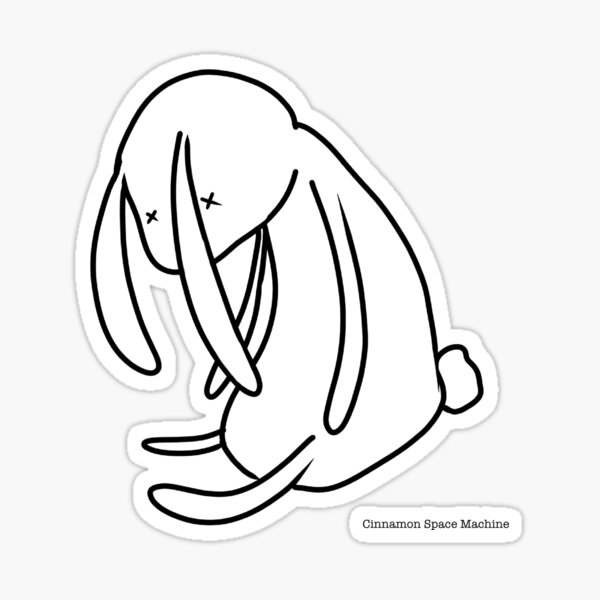 "Sad Bunny" Sticker for Sale by CinnamonSM | Redbubble