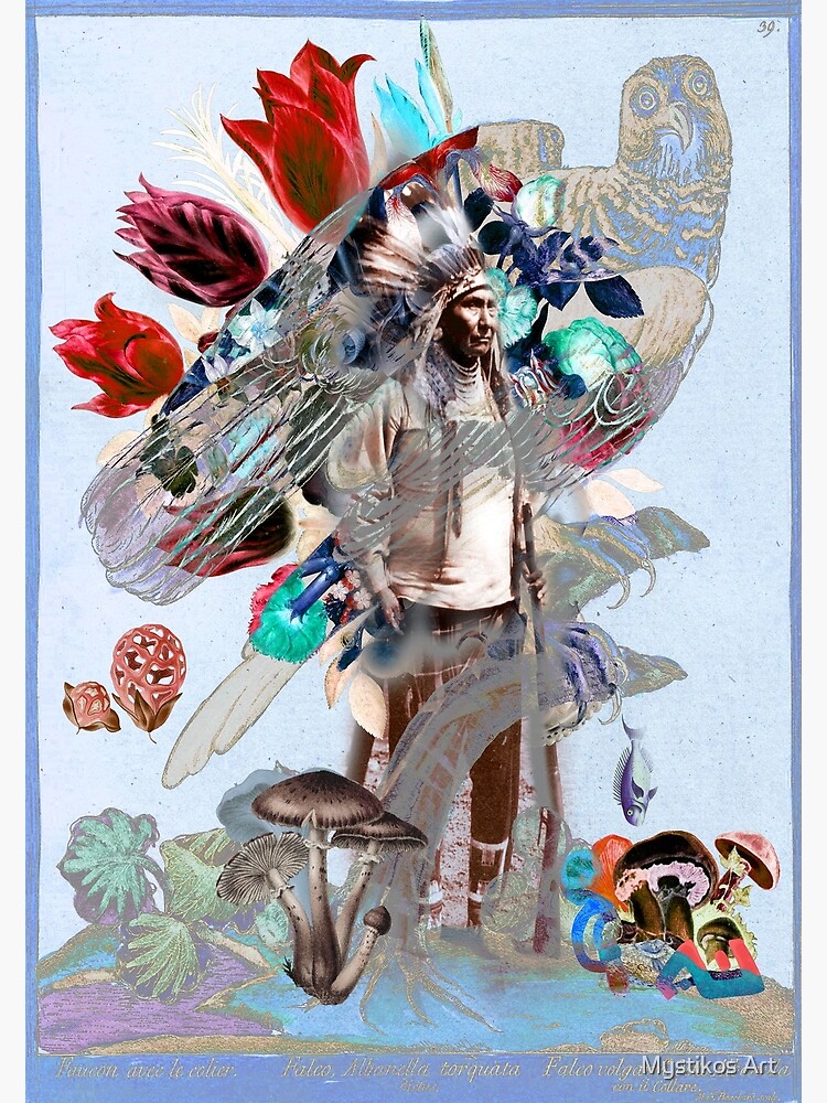 "Chief Seattle Native American Vintage Collage Surreal Art" Poster by ...