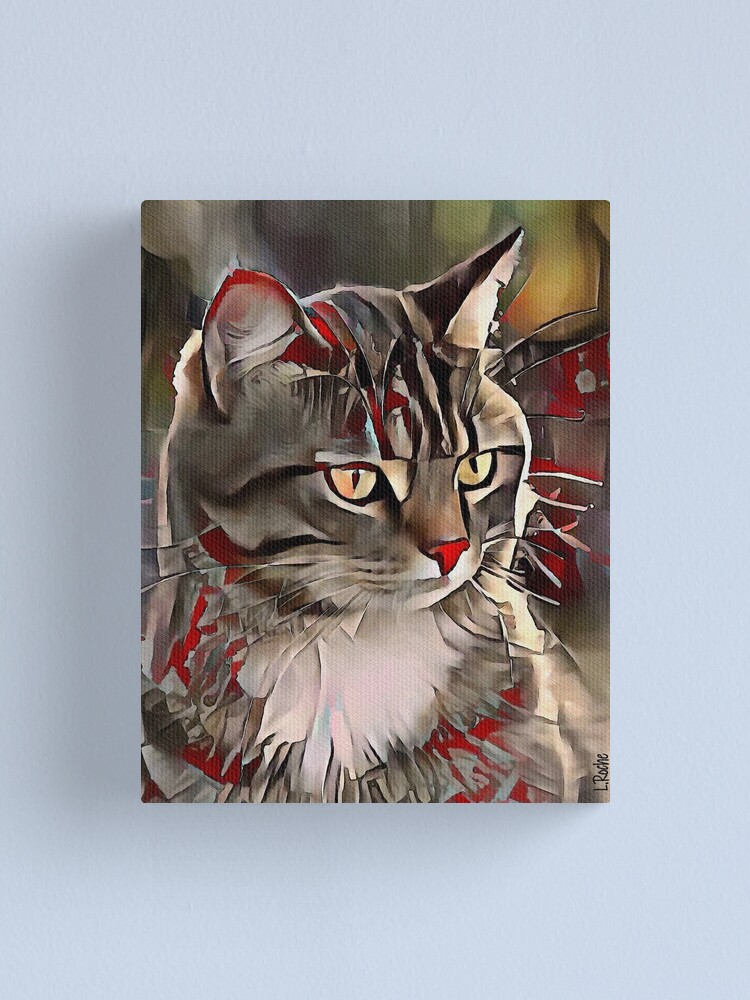 "Holy, cat, gato, kitty, chat, chaton, lea roche paintings" Canvas ...