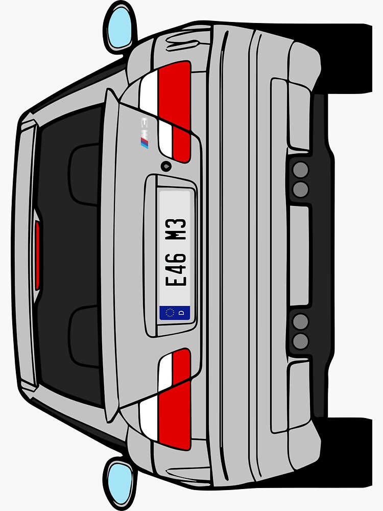 "E46 M3 Titanium Silver" Sticker for Sale by carsaddiction | Redbubble