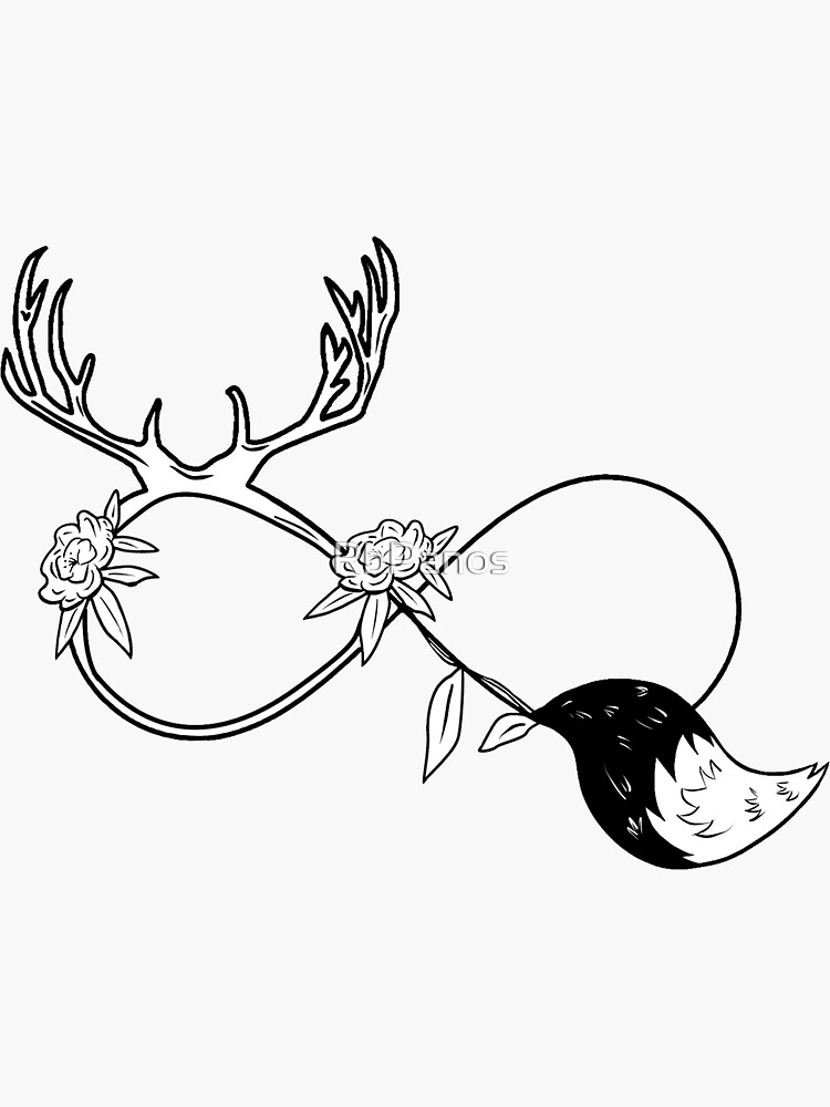 "Vixen and Stag Infinity:Spring" Sticker for Sale by RbPanos | Redbubble