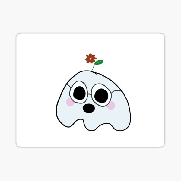 "Nerd Ghost with Flower Hat" Sticker for Sale by estarin | Redbubble