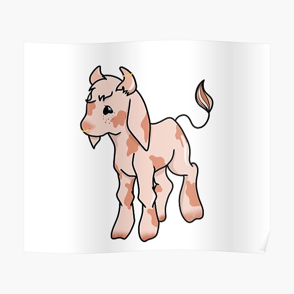 "Peach Cow" Poster for Sale by ahlukip | Redbubble