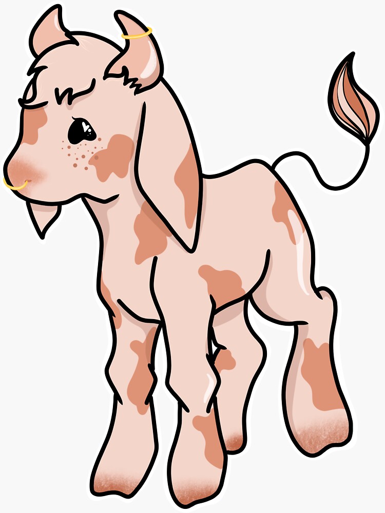 "Peach Cow" Sticker for Sale by ahlukip | Redbubble