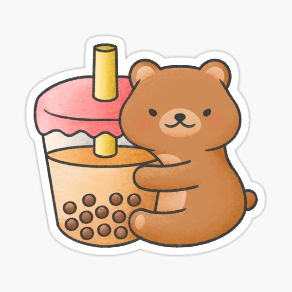 "Boba Bear" Sticker for Sale by rhxxnx | Redbubble