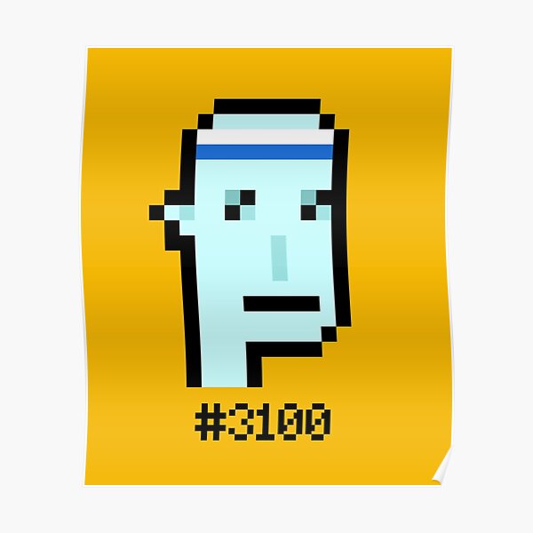 "CryptoPunks #3100" Poster for Sale by CryptoFunks | Redbubble