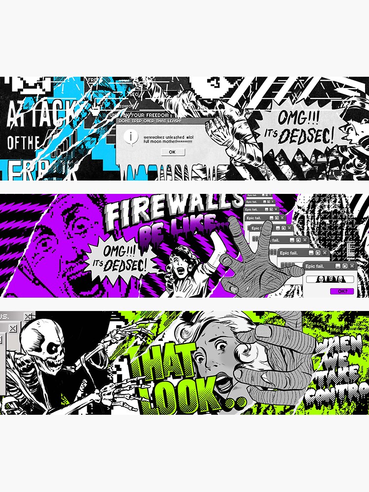 "DedSec Pop-Art Banners" Sticker for Sale by sinzianag | Redbubble