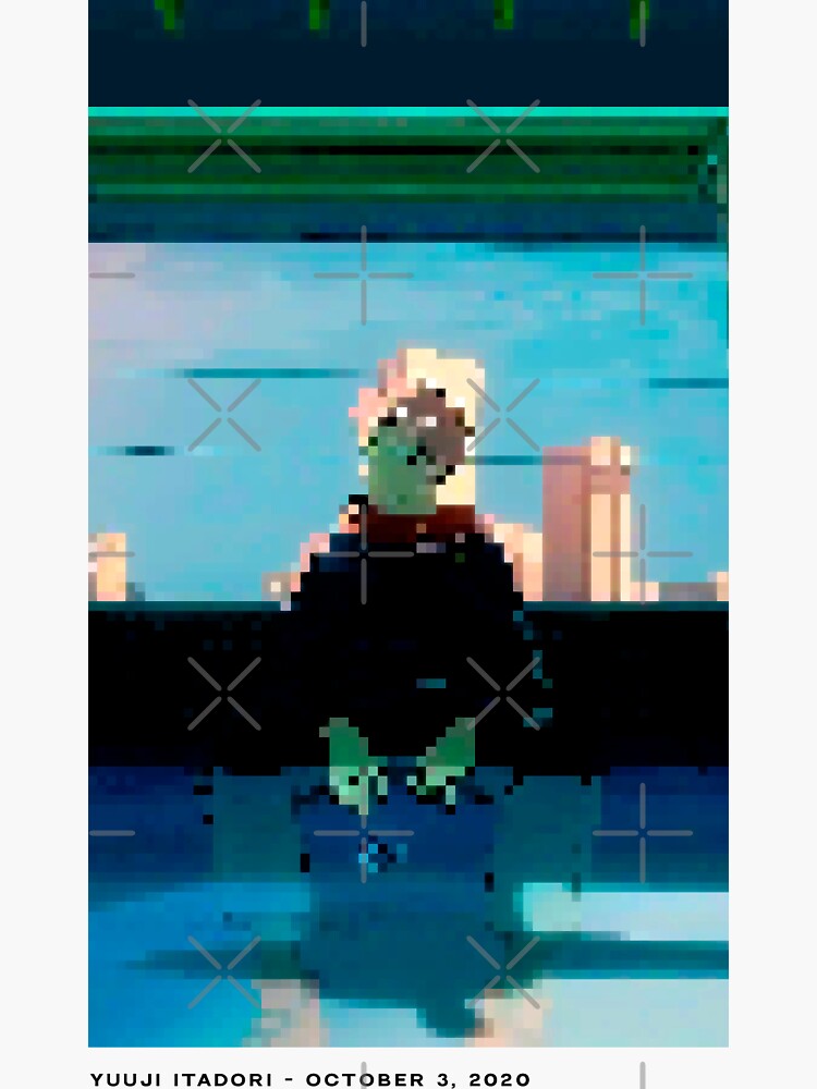 "Jujutsu Kaisen - Yuuji Itadori - Opening Pixel Art v2" Sticker for ...