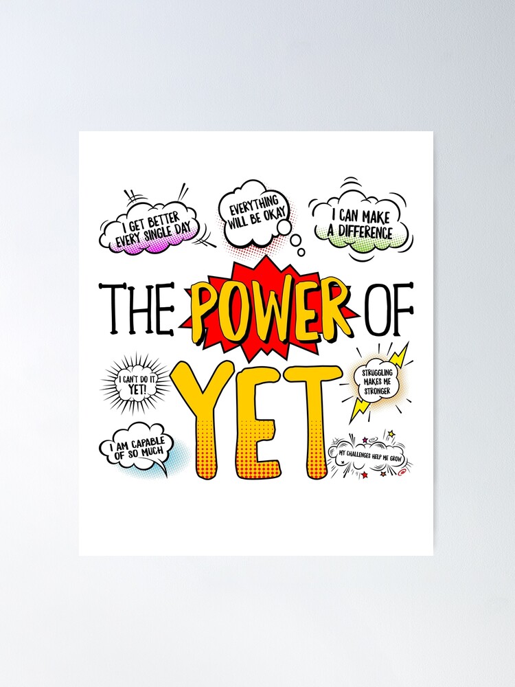 The Power Of Yet Printable Poster Growth Mindset Motivational Wall