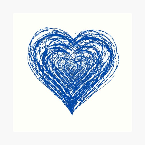"BLUE HEART, symbol of Autism Spectrum Disorders" Art Print by ...