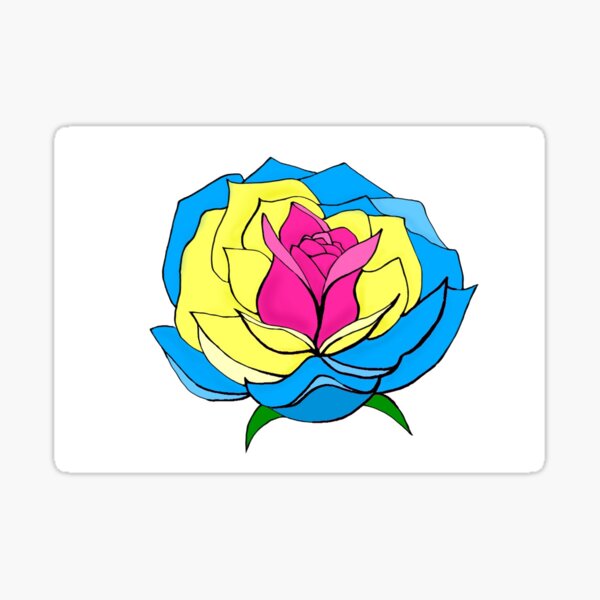 "Pansexual Pride LGBT Rose" Sticker for Sale by lynxtiel | Redbubble