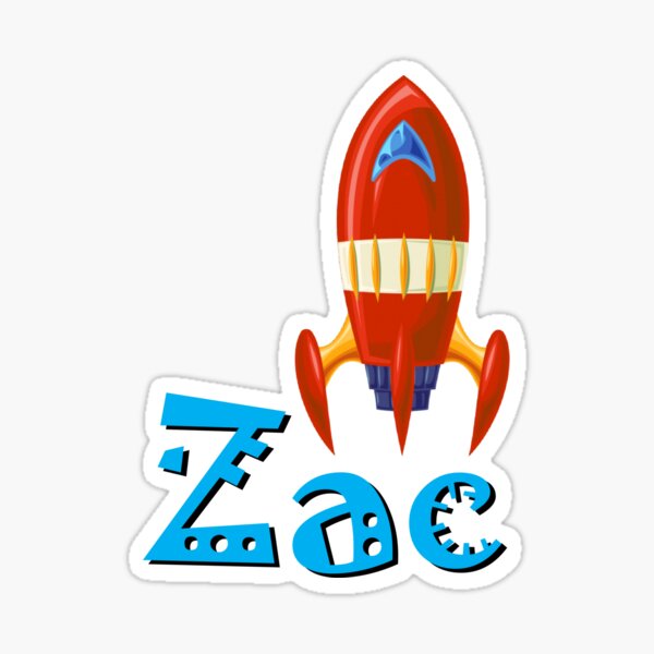 "Zac - Personalised Name Tag" Sticker for Sale by KidsShack | Redbubble