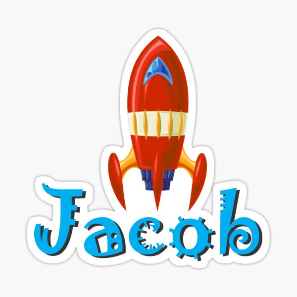 "JACOB - Personalised Name Tag" Sticker for Sale by KidsShack | Redbubble