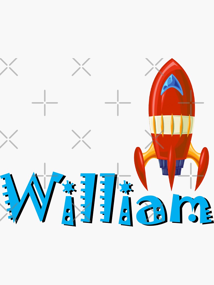 "WILLIAM - Personalised Name Tag" Sticker for Sale by KidsShack | Redbubble