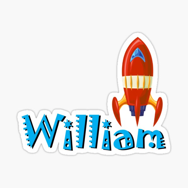 "WILLIAM - Personalised Name Tag" Sticker for Sale by KidsShack | Redbubble