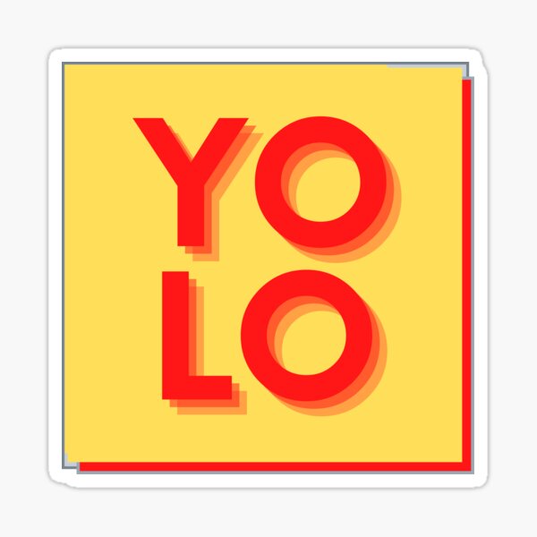 "You Only Live Once (YOLO) red and yellow logo" Sticker for Sale by ...