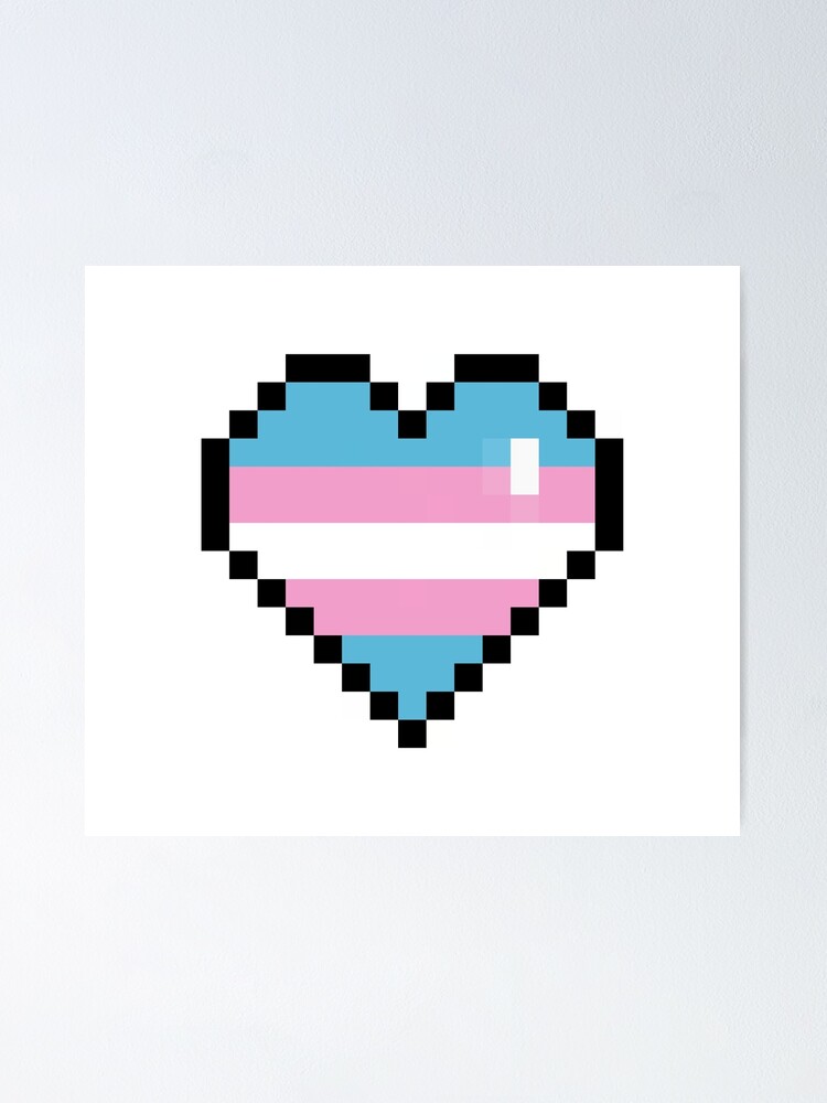 "Trans Pixel Heart" Poster for Sale by Pixelsticks | Redbubble