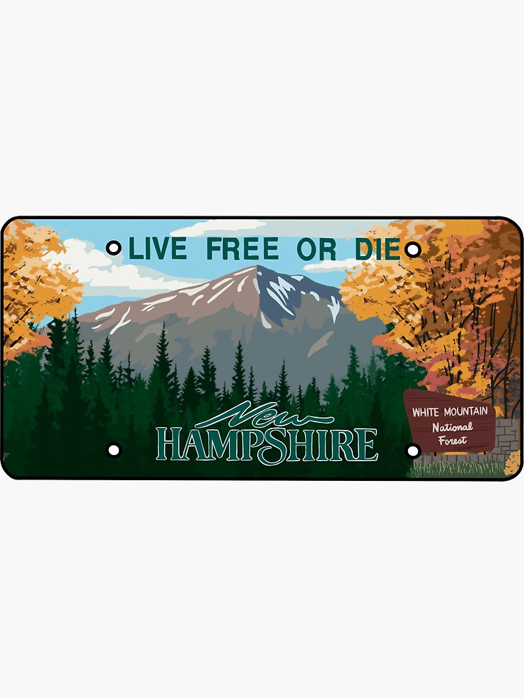 "New Hampshire License Plate" Sticker for Sale by ryanatkinss | Redbubble
