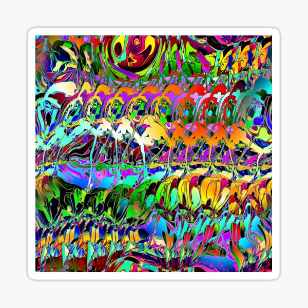 "Abstract Layers of Color" Sticker by perkinsdesigns | Redbubble