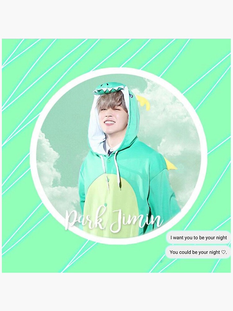 "BTS Jimin wearing dinosaur pjs" Sticker by ria212 | Redbubble