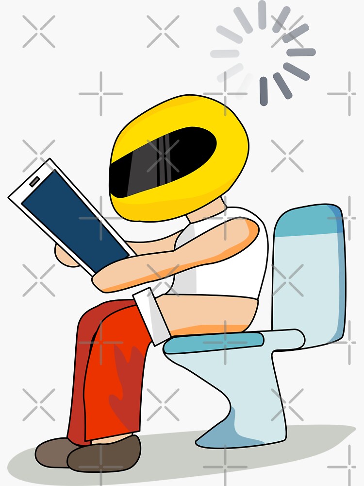 "A biker man with helmet Pooping." Sticker for Sale by SHIN100 | Redbubble