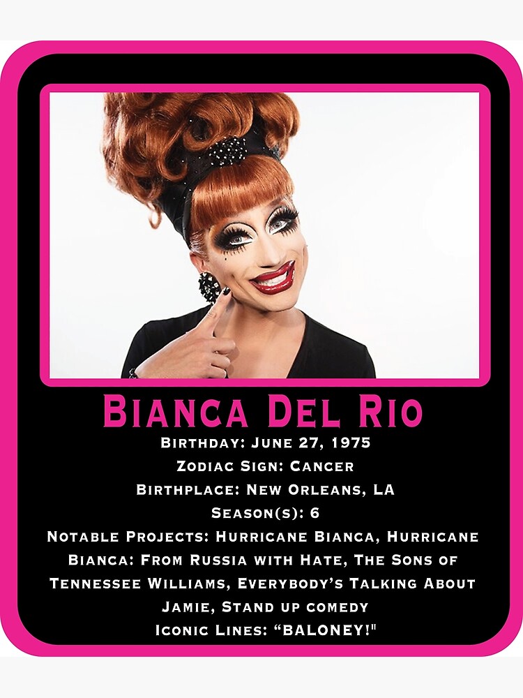 "Bianca Del Rio Trading Card" Poster for Sale by broadwaycantdie ...