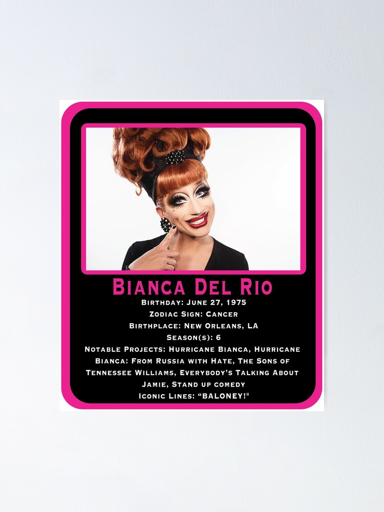 "Bianca Del Rio Trading Card" Poster for Sale by broadwaycantdie ...
