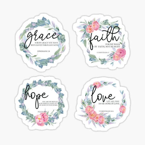 "Pack of 4 Faith" Sticker for Sale by PlumBlushCo | Redbubble