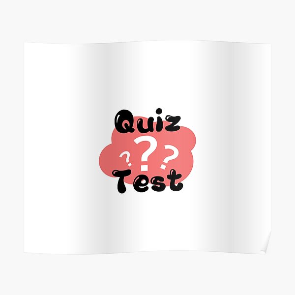 "Big Pink Quiz Test Design" Poster by ElinArtWorks | Redbubble