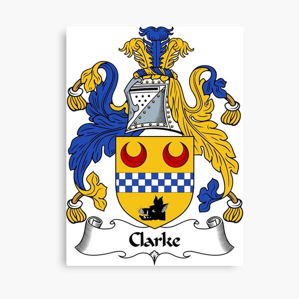 "Clarke Coat of Arms / Clarke Family Crest" Canvas Print for Sale by ...