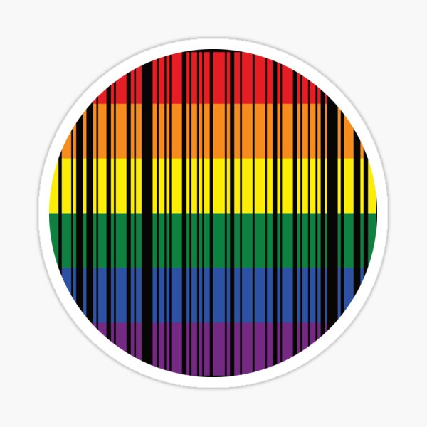"Rainbow barcode" Sticker by Ricogfx | Redbubble