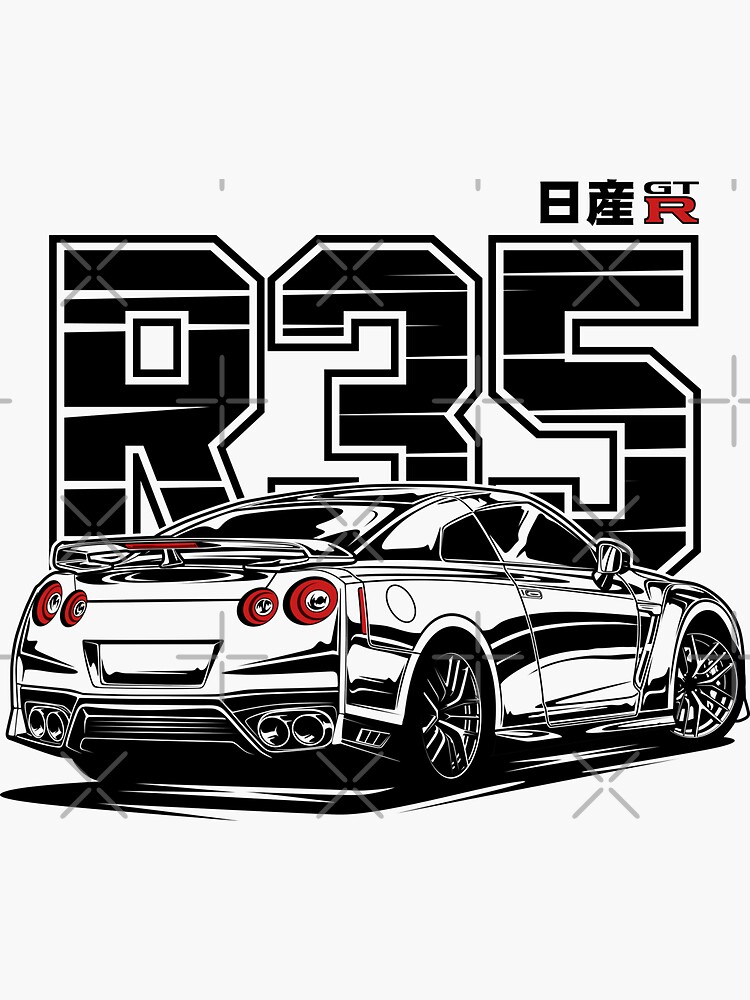 "GTR R35 " Sticker by idrdesign | Redbubble