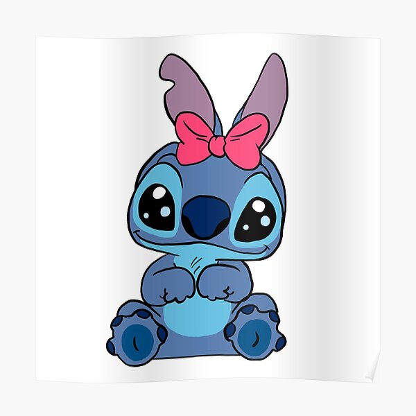 "Cute Stitch in bow" Poster for Sale by Scenic | Redbubble