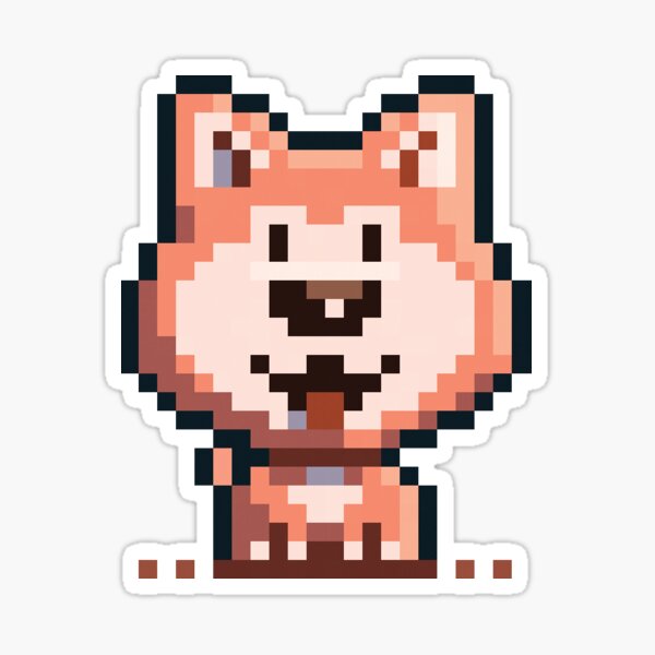 "Chibi Pixel Doggo!" Sticker for Sale by Gacharo | Redbubble