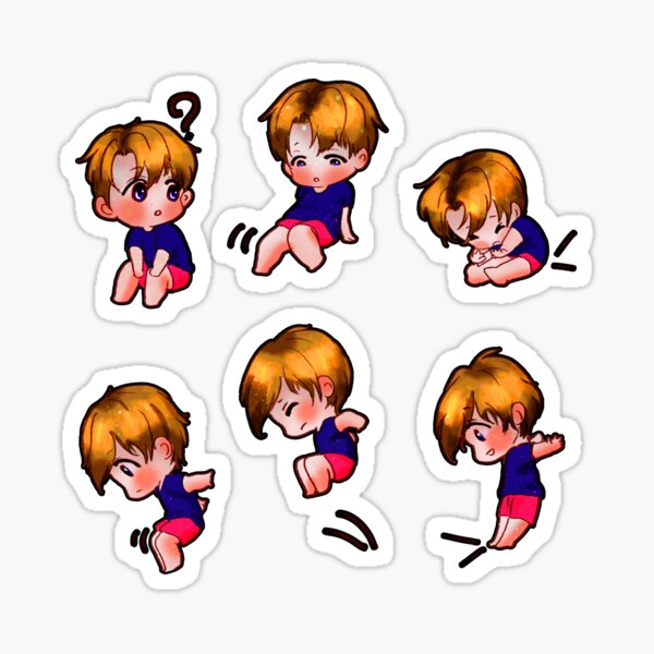 " set 6 cute boys chibi style pack" Sticker for Sale by thuycam0805 ...