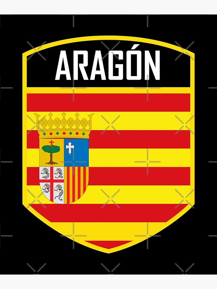 "Aragón Spanien Flagge Emblem" Fotodruck von T-warrior | Redbubble